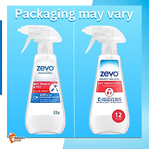 Zevo Instant Action Multi-Insect gets Ride Ants, roaches and More, Indoor Outdoor Use, Bio-Selective Pet + (1) Card Protector Venancio’sSticker & Sticky Fruit Trap (Zevo 12oz - Pack of 2)