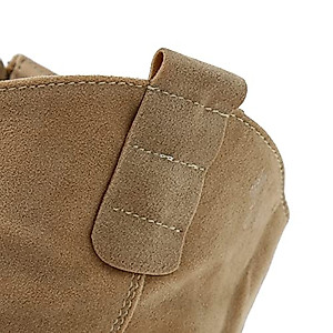 Apostrophe Boots Women's Vintage Style Boots Solid Suede Side Zipper Trim with Fashion Knee Length Boots on Knee High Boots (1-White, 9)
