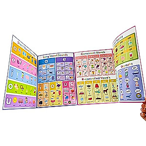 Lachilly My First Learning Chart and My First Phonics Chart Set Words Learning Sheet Educational Poster Vocabulary Building Flashcards Worksheet Teacher Teaching Aids for Pre-Kindergarten