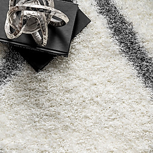 nuLOOM Machine Made Diamond Shag Area Rug, 5x8, Gray