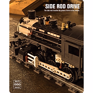 Nifeliz CN5700 Steam Train Building Kit and Engineering Toy, Collectible Steam Locomotive Display Set, 1：38 Scale Model Train Building Kit with Train Tracks, Top Present for Train Lovers (1136 PCS)