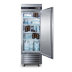 Summit Appliance ARS23ML Pharma-Vac Performance Series 23 Cu.Ft. Upright Pharmacy All-refrigerator in Stainless Steel with Automatic Defrost, Factory-installed Lock, Digital Thermostat