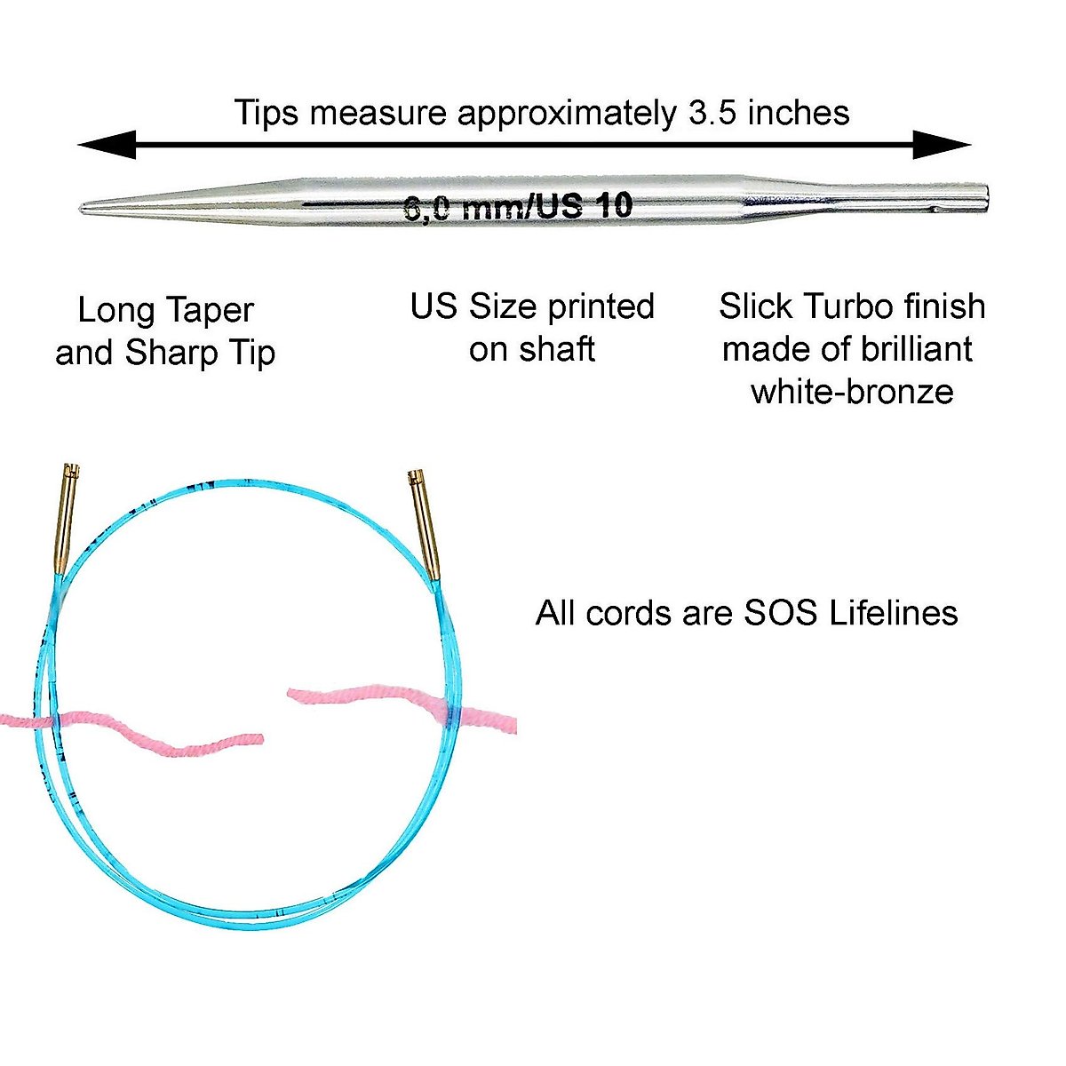 addi Click Rocket Lace Short 3.5-Inch Interchangeable Circular Knitting Needle Set Sizes US 4, 5, 6, 7, 8, 9, 10 and 11 with 5 Blue Cords, Brown Canvas Case with Project Bag