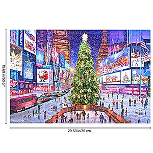 Tektalk Puzzles for Adults,Jigsaw Puzzles for Adults,Jigsaw Puzzle for Teens & Adults (1000 Piece Wooden Puzzle, Times Square in Christmas)