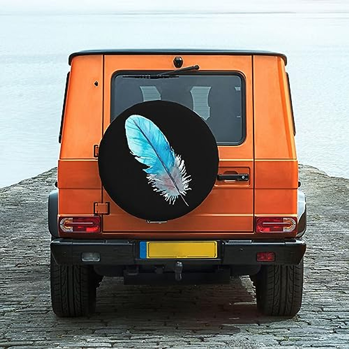 Blue Birds Feathers Painting,Funny Tire Cover Universal Fit Spare Tire Protector for Truck SUV Trailer Camper Rv