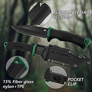 FLISSA 4-7/8” Survival Knife and 16 in 1 Multitool
