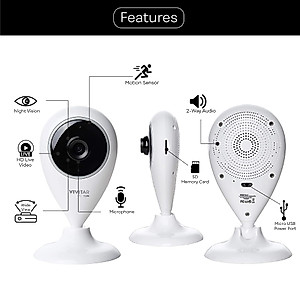 Vivitar Smart Home Security Camera, Indoor Wide Angle WiFi Camera for Home Security with Night Vision, Motion Alerts, 2 Way Communication, Pet and Baby Monitor Surveillance Camera