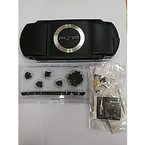 Replacement Full Housing Faceplate Handle Shells Case Cover + Buttons for Sony PSP 1000 Console (Black)