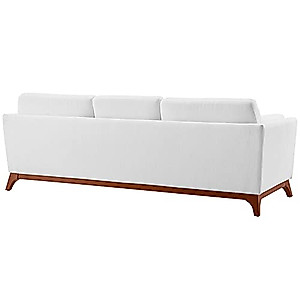 Modway Chance Mid-Century Modern Upholstered Fabric Sofa In White