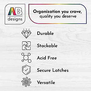 AB Designs 6823ABD Super Satchel with Removable Dividers, Stackable Home Storage Organization Container, Clear with Sliver Latches and Handle