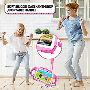 Kids Tablet 7" Tablet for Kids 64GB Toddler Tablet Kids Software Installed, Kids Android Learning Tablet with WiFi Case Dual Camera Parental Control for Toddlers Children Tablet YouTube Netflix