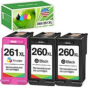Limeink Remanufactured Ink Cartridges Replacement for Canon 260 and 261 Ink Cartridges 260XL 261 XL for Canon TS6420 Ink Cartridges for Canon TS6400 Ink Cartridges PG-260 Pixma TS5320 TS5300 (3pk)