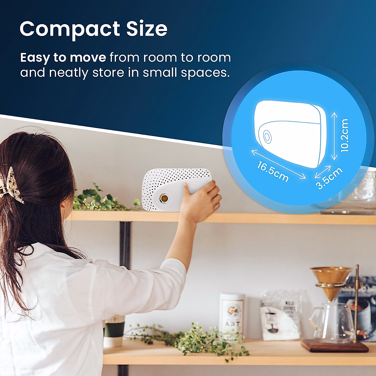 Pro Breeze Gun Safe Dehumidifier Non Battery Operated Dehumidifier for Closet Wireless Desiccant Dehumidifier for Small Spaces, Wardrobes, Cars, Non-Toxic Cordless Rechargeable Dehumidifier