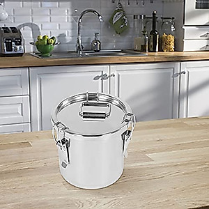 jojofuny Stainless Steel Rice Bucket Grain Storage Bin Rice Dispenser Container Bacon Grease Container Milk Bucket Can for Rice Dry Foods Flour