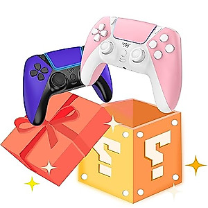 YU33 2 Pack Remote for PS4 Controller, Wireless Gamepad Work for Playstation 4 Controllers, Game Control for PS4 Controller Pro with Joystick, Pa4 Controller for PS4/Silm/PC Purple & Pink