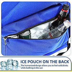 Canpsky Portable Beach Chair for Adults, 4 Position Backpack Folding Camping Chairs for Outdoor, Beach Chairs with Backpack Straps,Blue…