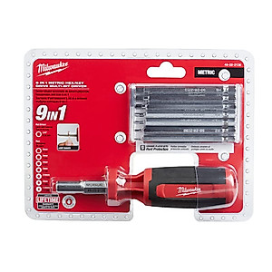 Milwaukee Metric Hex Key 9-in-1 Multi Magnetic Bit Screw Driver 9 Inch.