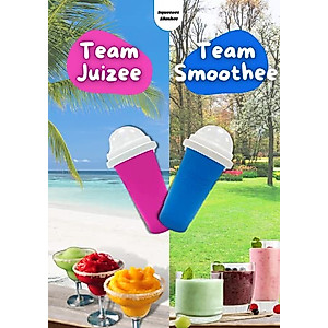 Pink Instant Slushie Cup,1 Pack Slushy Cup Maker Tiktok, Slush Squeeze Cup for Quick Diy with Straw Spoon, Cup Brush, Straw Brush, & Pop-It Cup Sleeve