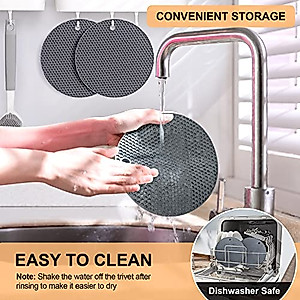 Silicone Trivets for Hot Pots and Pans, Trivets for Hot Dishes, Durable Silicone Trivet Mat Hot Plates to Protect Table,Hot Pads for Kitchen, Pot Holders for Kitchen Heat Resistant Mats for Countertop