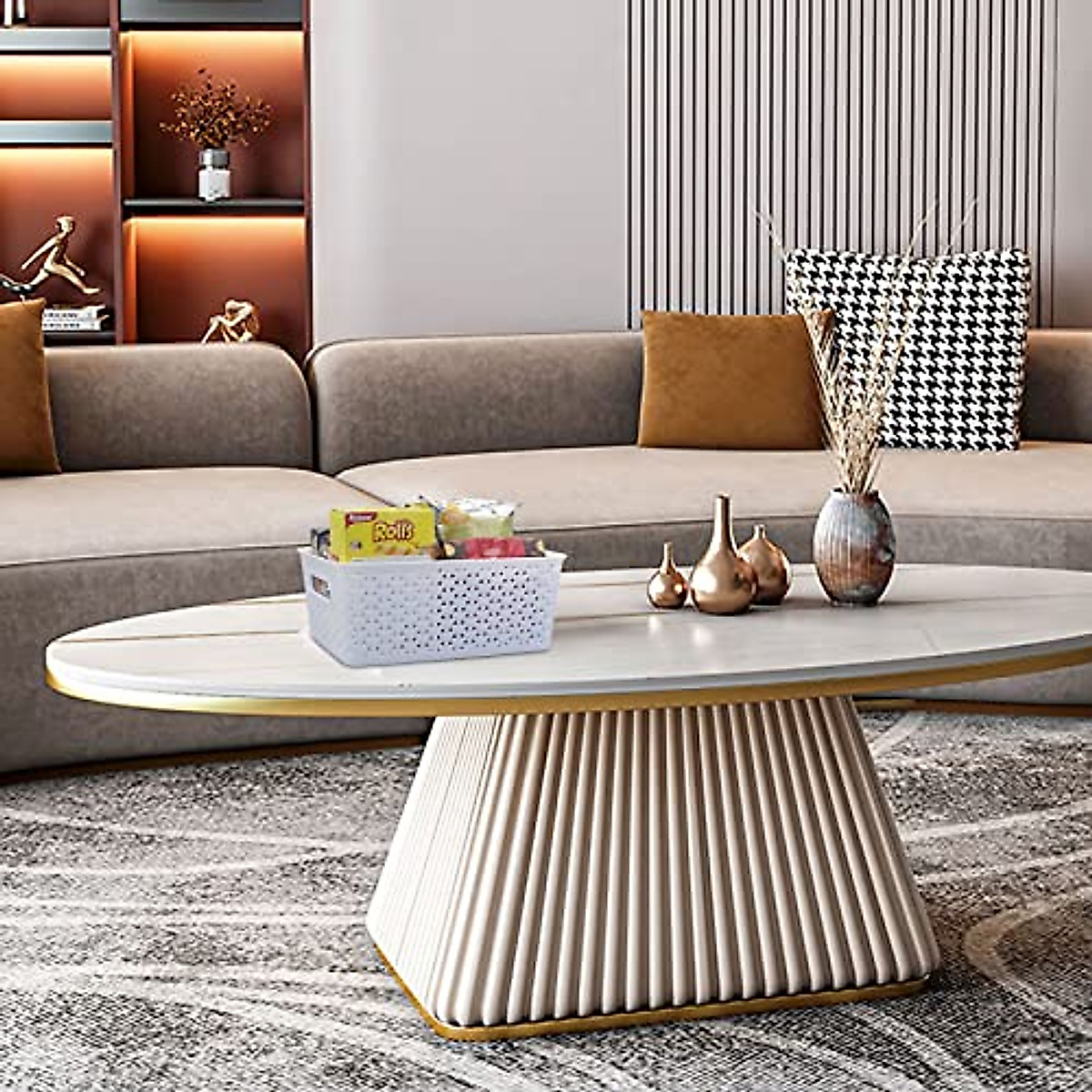 Obstnny Plastic Storage Baskets for Organizing, White Plastic Basket Bins, Set of 4