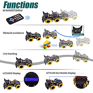 Adeept 4WD Omni-directional Mecanum Wheels Robotic Car Kit for ESP32-S3 | Banana Pi PicoW-S3 DIY STEM Remote Controlled Educational Robot Kit with LCD1602 Display, Python Code & PDF Tutorials