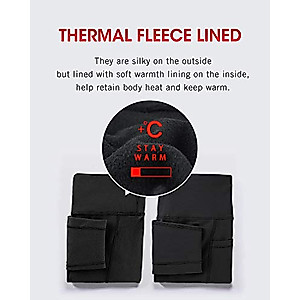 CHRLEISURE Fleece Lined Leggings Women with Pockets - Winter Warm Thermal Thick Tights High Waisted Yoga Pants(Black, XL)