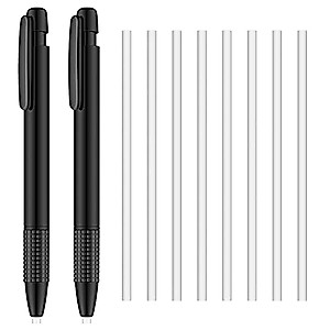 2 Packs Eraser and Refill, Round 3.8 mm Pen Style Eraser with Refill Mechanical Retractable Eraser Art Eraser for Artists Drawing Painting, Students Teacher Adult Children Office School Home