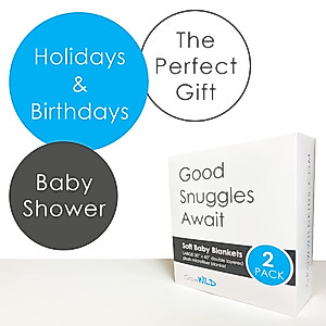 Grow Wild Baby Blanket 30x40 Inch | Super Soft & Plush Minky for Boy or Girl | 2-Pack of Travel, Nursery, Stroller, Swaddle or Receiving Blankets | Double Layer Dotted with Stars & Moons