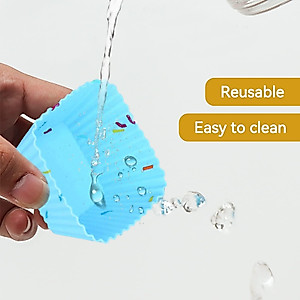 20PCS Silicone Baking Cups, Reusable Square Cupcake Molds Non-stick Muffin Liners for Party Halloween Christmas Muffin Cake Mold Cupcake Baking Molds for Making Muffin Chocolate Bread, Multicolor