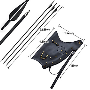 Obert Archery Vintage Recurve Bow Set Longbow Horsebow Quiver Target Hunting Arrows Quiver