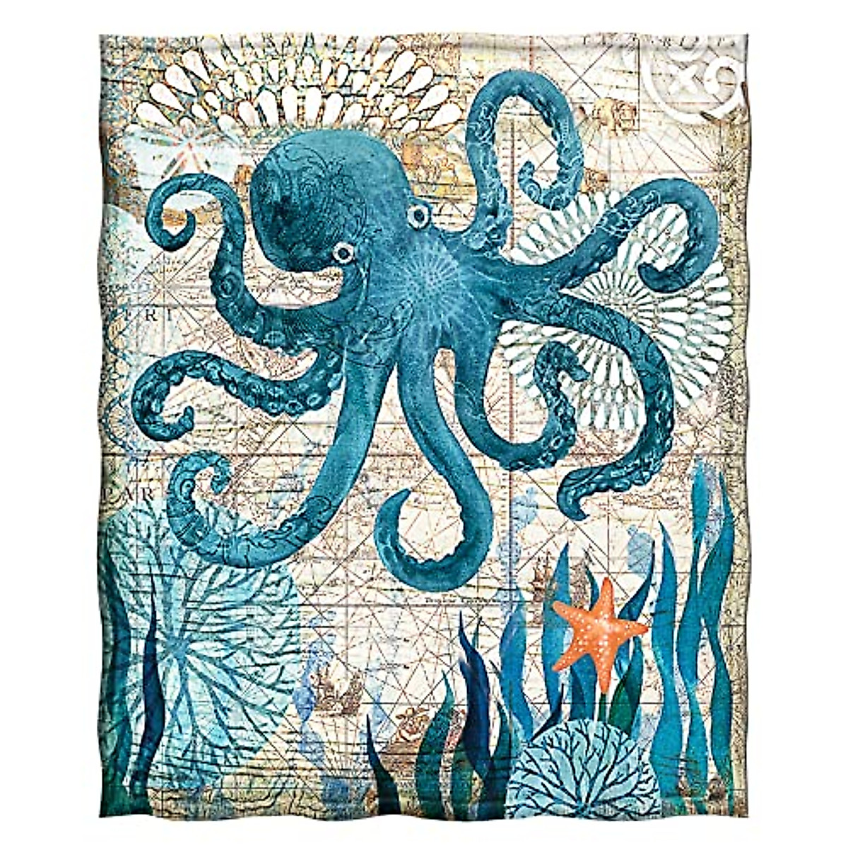 Levens Octopus Blanket Gifts for Women Girls Men, Ocean Animal Decoration for Home Bedroom Living Room Office Dorm, Soft Comfort Lightweight Throw Blankets 50"x60"