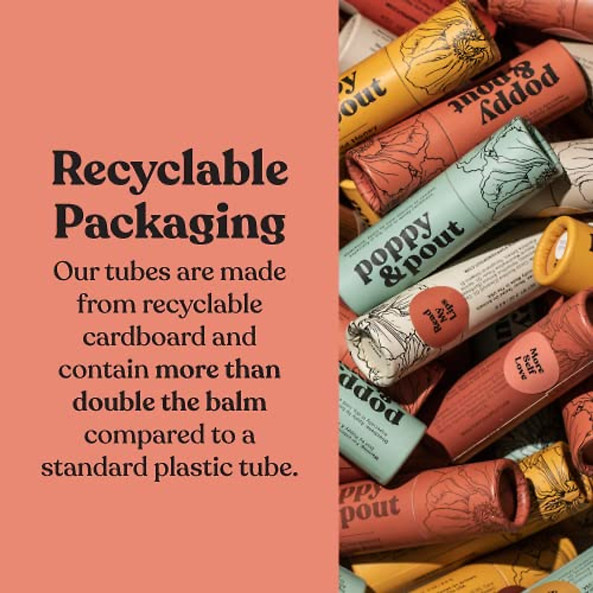 Jumbo Lip Balm Gift Set (3-Pack, Top Flavors) | Poppy & Pout All Natural Lip Balms & Moisturizers | Hydrates with Beeswax, Vitamin E, Organic Coconut Oil | Cruelty-Free | Recyclable Cardboard Tube