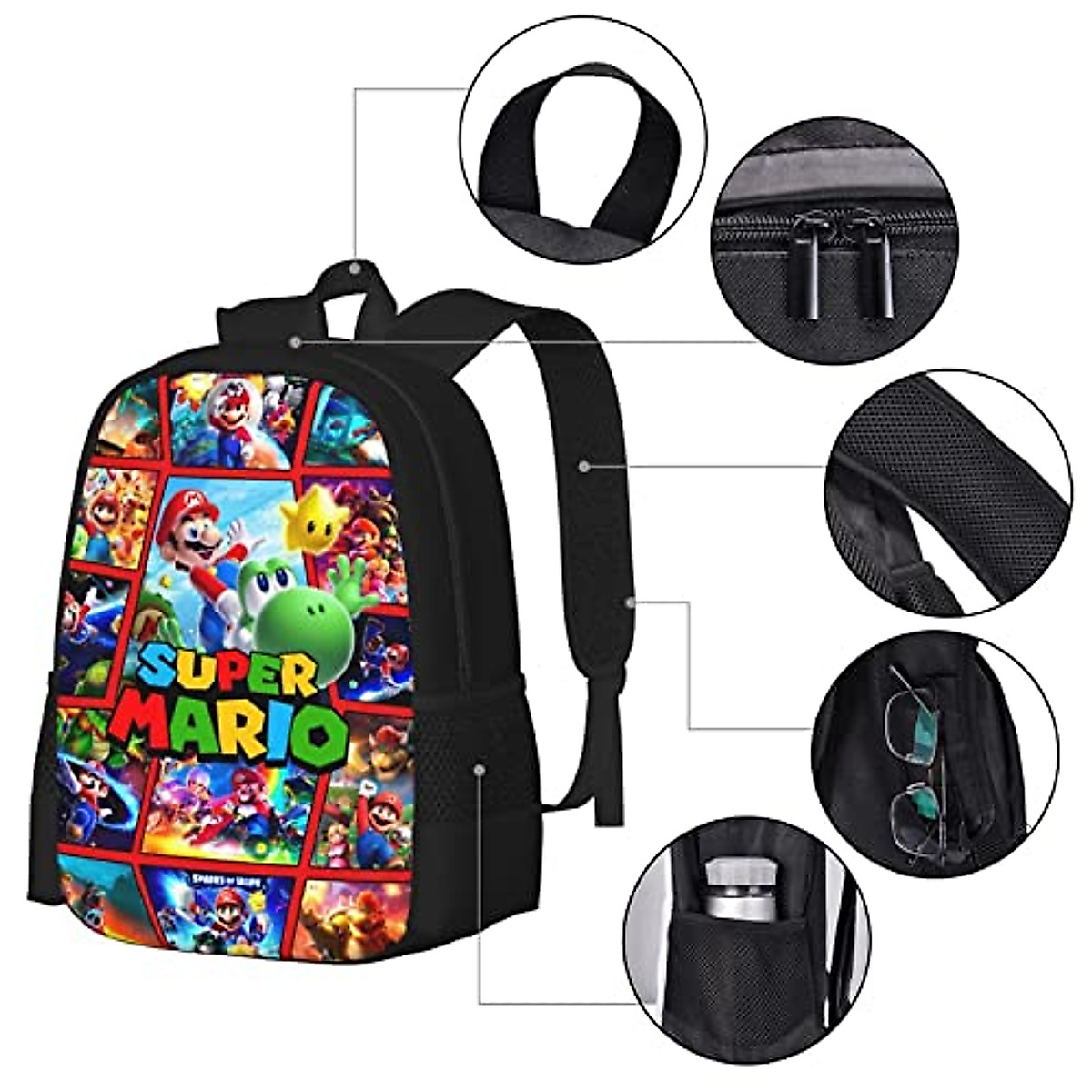 Rouya Cartoon Cute Backpack School Backpacks 17 inch Large Capacity Travel Backpack for Girls Boys Teens