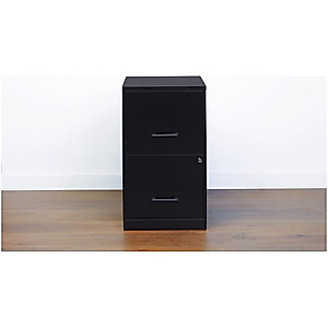 Scranton & Co Metal 2 Drawer Letter File Cabinet in Black