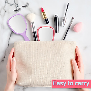 Vinsot Handheld Mirror Bulk Hand Mirrors with Handle Plastic Compact Travel Makeup Cosmetic Mirror Small Hand Held Mirror Portable Vanity Mirror for Home Camping Classroom, 7.09 x 3.15 Inches