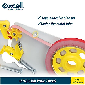 Excell EZ-CUT Tape Bag Sealer with Trimmer Blade, Bag Neck Sealer Fit 9 mm Tape, for Candy, Bread and Ground Meat Packaging (9 mm)