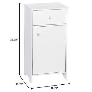 RiverRidge, White Medford Single Door Floor Cabinet with Drawer, One Size