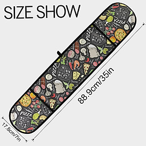 susiyo Double Oven Mitts Pizza Doodles Heat Resistant Oven Glove Extra Long Potholder for Kitchen Cooking Baking BBQ Microwave Handling Hots and Pans, 35x7 Inch