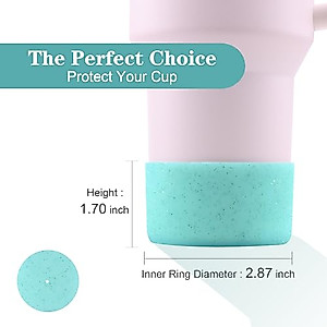 WORBSS Aqua Glitter Silicone Boot Sleeve for Stanley Cup Accessories 40oz & Hydro Flask 18-24oz & Simple Modern Tumbler Wide Mouth Water Bottle Protector Bottom Sleeve Cover Bumper for Your Trip