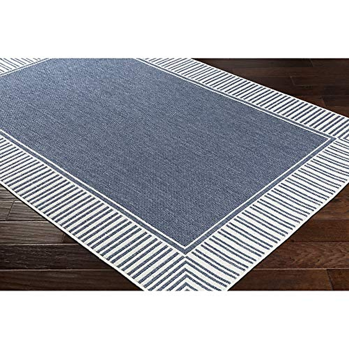 Artistic Weavers Hampshire Solid Border Outdoor Area Rug,8'10" Square,Denim