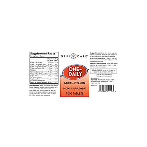 GeriCare Multivitamin Supplement Tablets, (Bottle of 1000)
