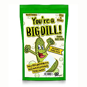 Big Dill Pickle Bath Soak - Fresh Dill Pickle Scent Bath Salts for Kids - Weird Spa Gift for Pickle Lovers, Funny Christmas Stocking Stuffers, Unisex Grab Bags, Easter Gift Baskets