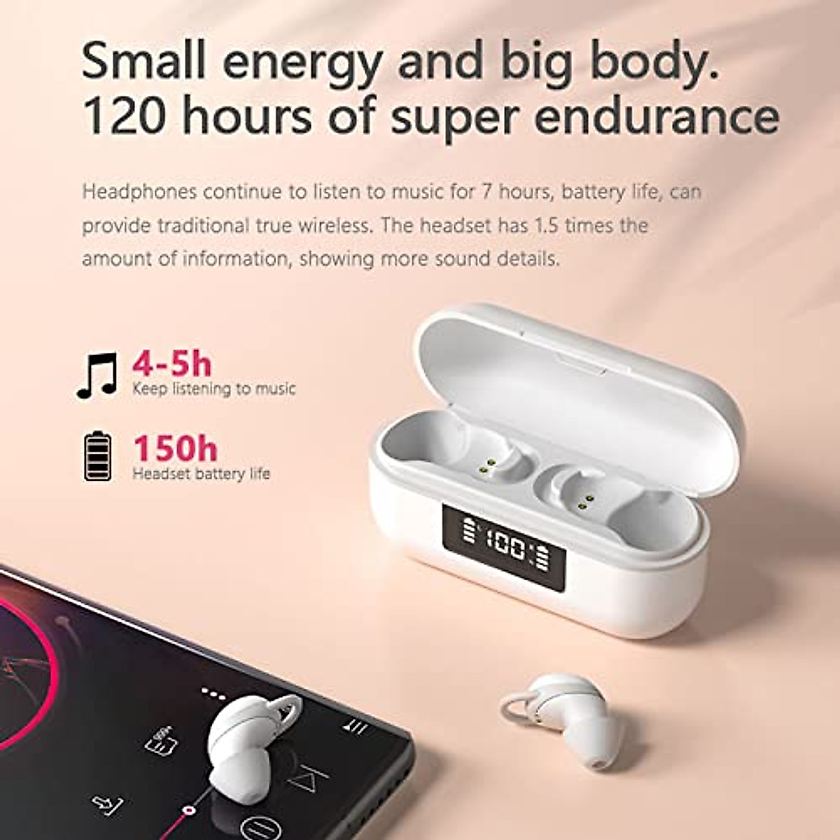 ESSONIO Bluetooth Earbuds Sleep Headphones Bluetooth Noise Cancelling Headphones for Sleeping Headphones for Side Sleepers