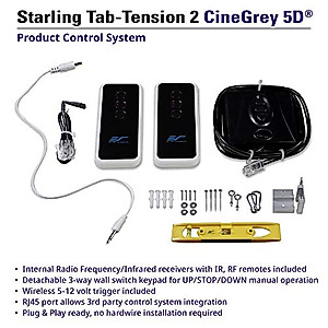 Elite Screens Starling Tab-Tension 2 CineGrey 5D, 92" 16:9, 8K 4K Ultra HD Ready Ceiling and Ambient Light Rejecting Electric Projector Screen, CineGrey 5D Projection Material, STT92UHD5-E12