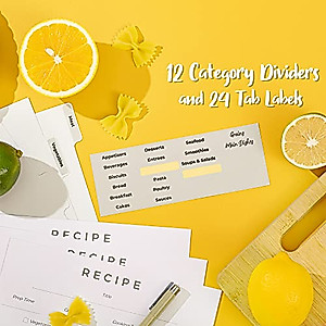 RECIPEYKIT Recipe Binder 8.5x11 3 Ring - Amazing New Design - Cards, Plastic Sleeves, Dividers, Labels - Recipe Binder Kit Organizer (Citrus Bloom)