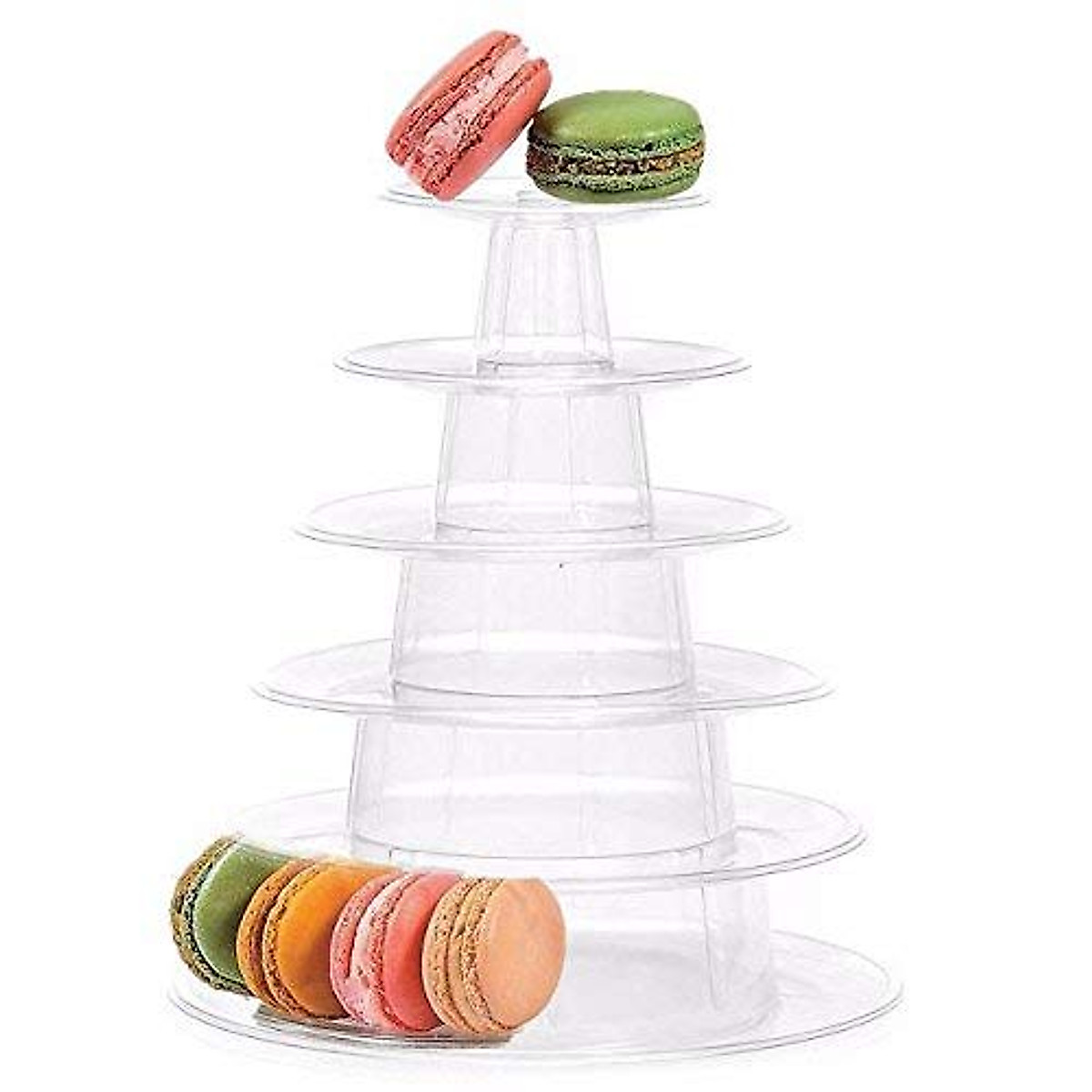 Candora 6 Tiers Round Macaron Tower Cake Stand dessert Display Rack for Wedding Birthday
