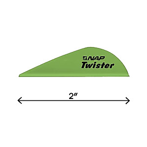 New Archery Products Bow Hunting Shooting Target Twister 2" Plastic Arrow Fletching Vanes, Pack of 36, Green