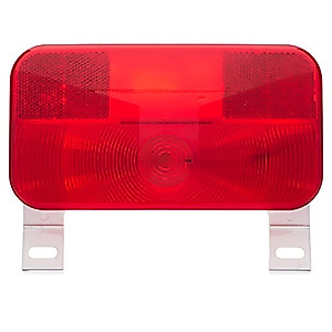 Lumitronics Red Surface Mount Light - License Bracket and License Light - Stop/Turn/Tail for RV, Trailer, Camper, 5th Wheel, Motorhome (White)