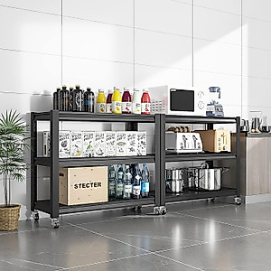 Generic 32"" W Storage Shelves,Heavy Duty Metal Shelving Unit,Pantry Shelves, Kitchen Shelves, Garage Shelving,Utility Rack (31.5"" W×15.7"" D×31.5"" H), Black, TGJZ-80W