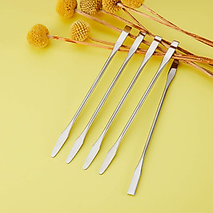 10 Pieces Makeup Spatula Scoop Stainless Steel Depotting Spatula Double-Headed Makeup Spatula Tool for Mixing Cosmetics